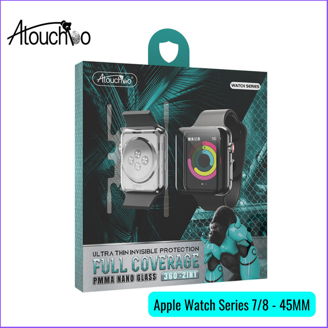 ATOUCHBO 2in1 Front & Back Protector for Apple Watch Series 8 7 41MM ...