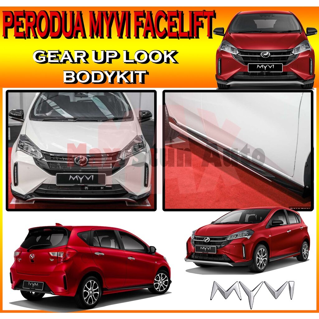 PERODUA MYVI FACELIFT 2021-2022 GEAR UP LOOK FULLSET BODYKIT (GU) SKIRT ...