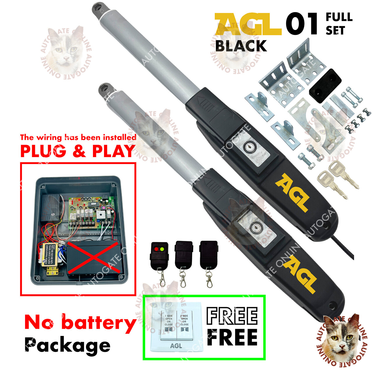 AGL 01 (FUll SET) AUTO GATE SYSTEM SWING ARM AUTOGATE - AUTOGATE_ONLINE | Lazada