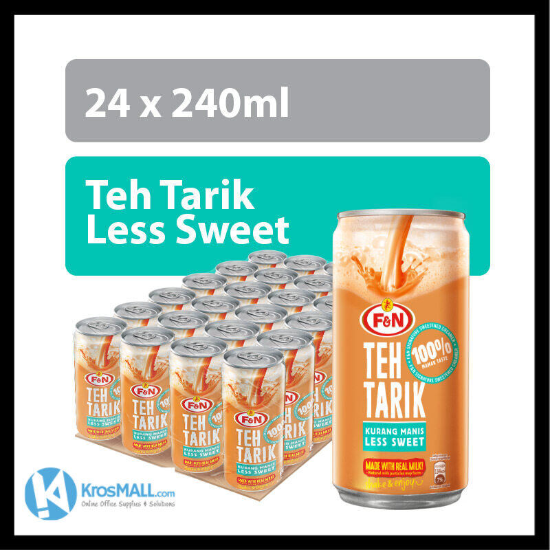 F&N Teh Tarik Less Sweet 240ML X 24 | Lazada
