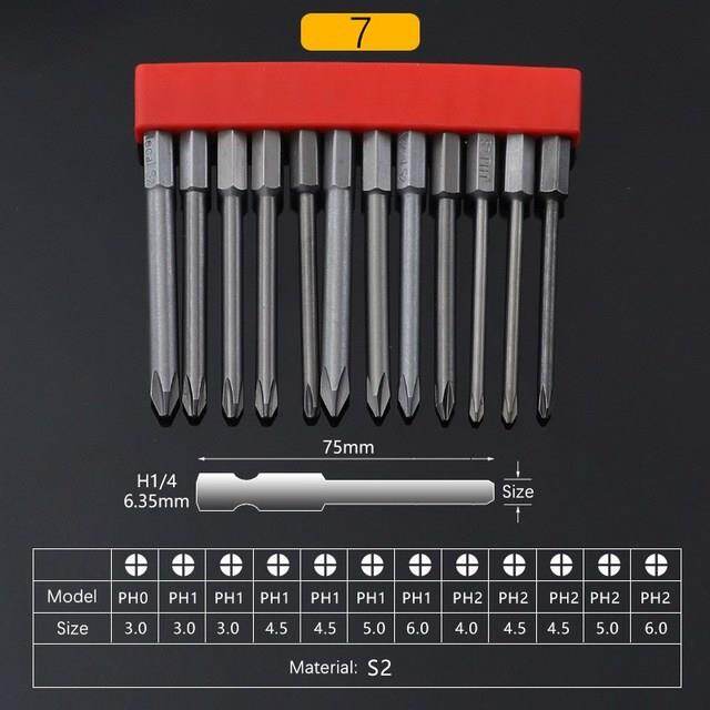 {SAVAGE Hardware Tools} 13PCS Screwdriver Bit Set 6.35mm Screwdriver ...