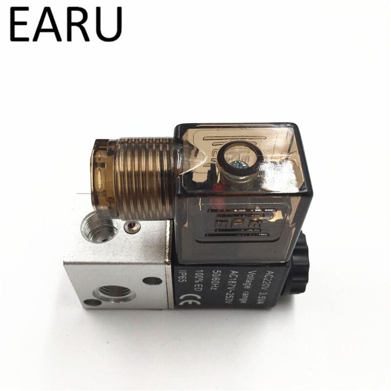 1pc 3v1-06 2 Position 3 Way Pneumatic Solenoid Valve Port 1/8" Normally Closed Pneumatic Control ...