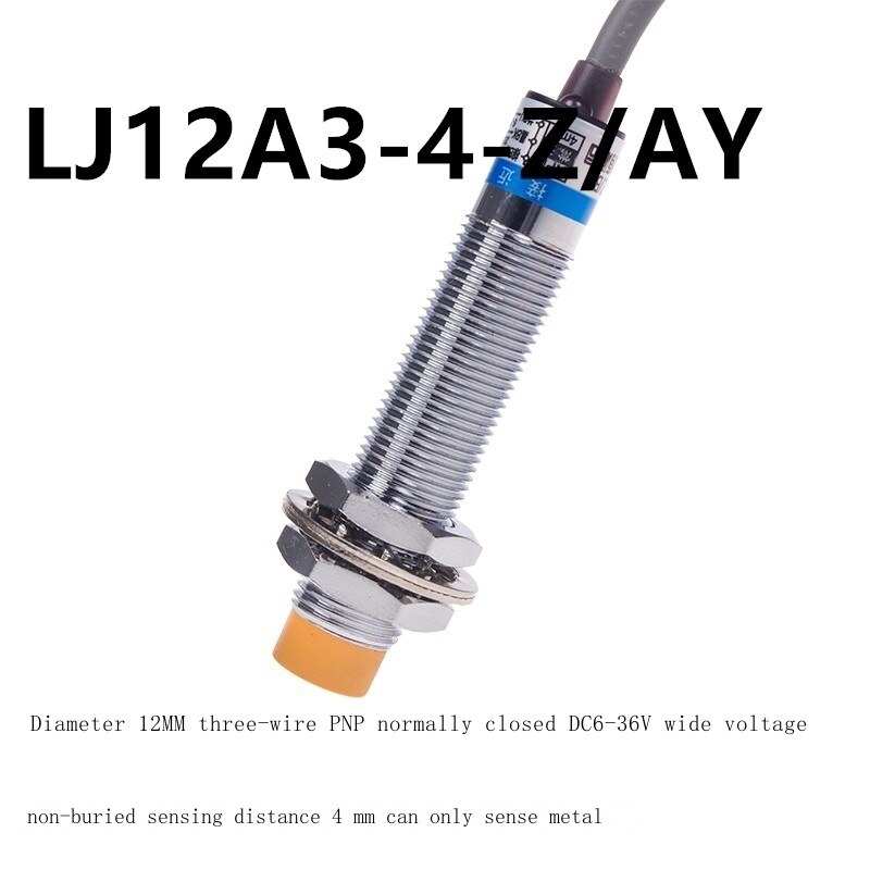 โครเมียมออร์แกนิค ₪ M12 Hugong Proximity Switch LJ12A3-4-Z/BX สามสาย24V ปกติเปิด NPN DC 12V โลหะ ...