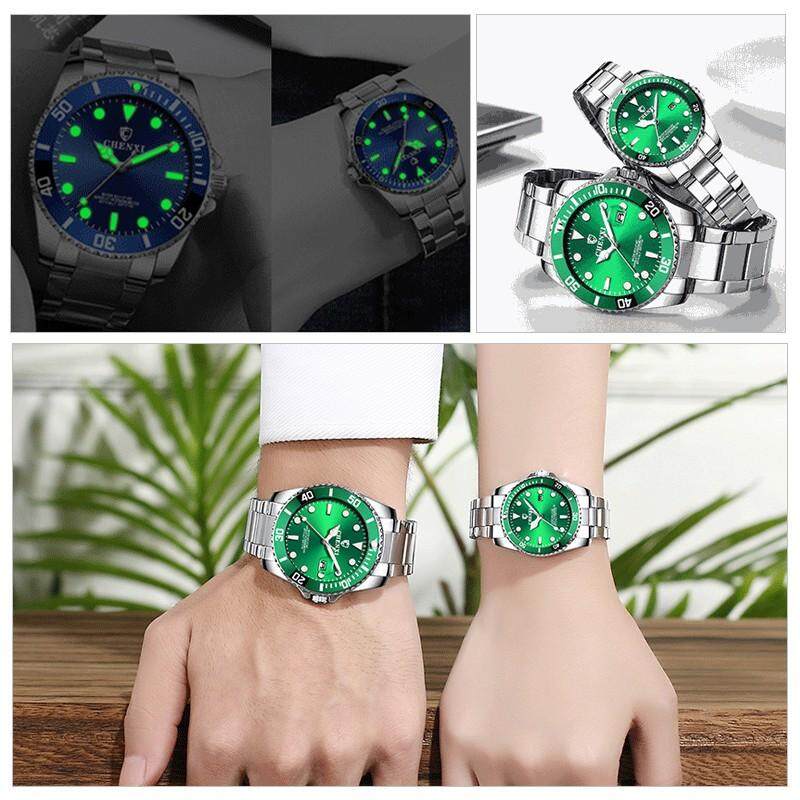 CHENXI 085 แฟชั่นนาฬิกาแบบทางการสำหรับนาฬิกาผู้หญิงสแตนเลส Luminous Pointer ปฏิทินกันน้ำควอตซ์ ...