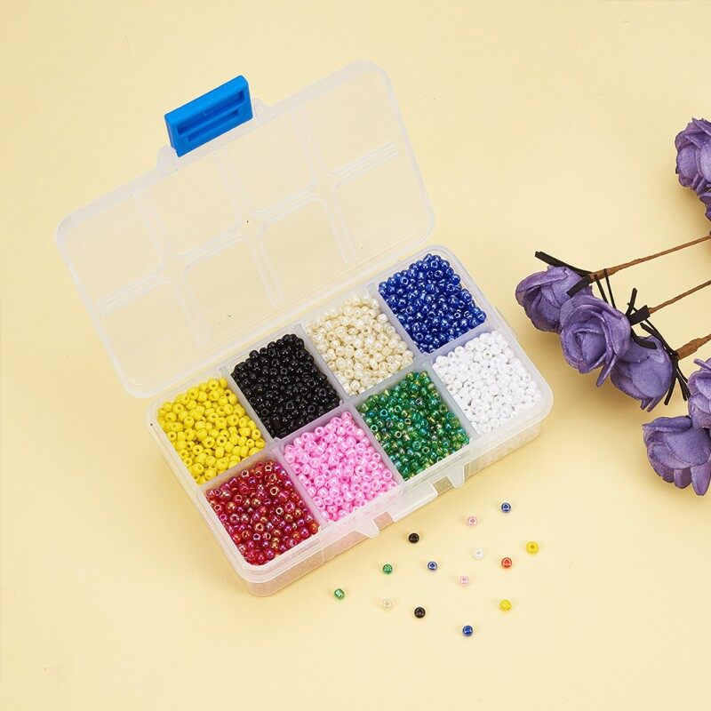 1 Box 8/0 Glass Seed Beads Round Loose Spacer Beads Mixed Color 3mm ...