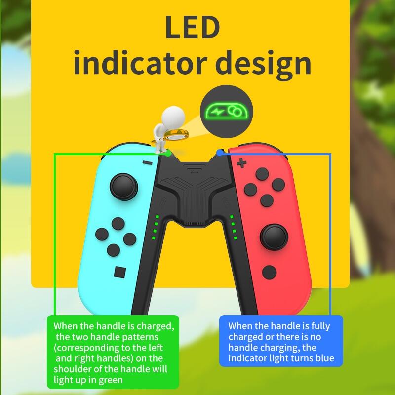 Narsta เกมแท่นชาร์จสำหรับ Switch Joycon Handle Gaming Controller Grip Charging Station สำหรับ ...