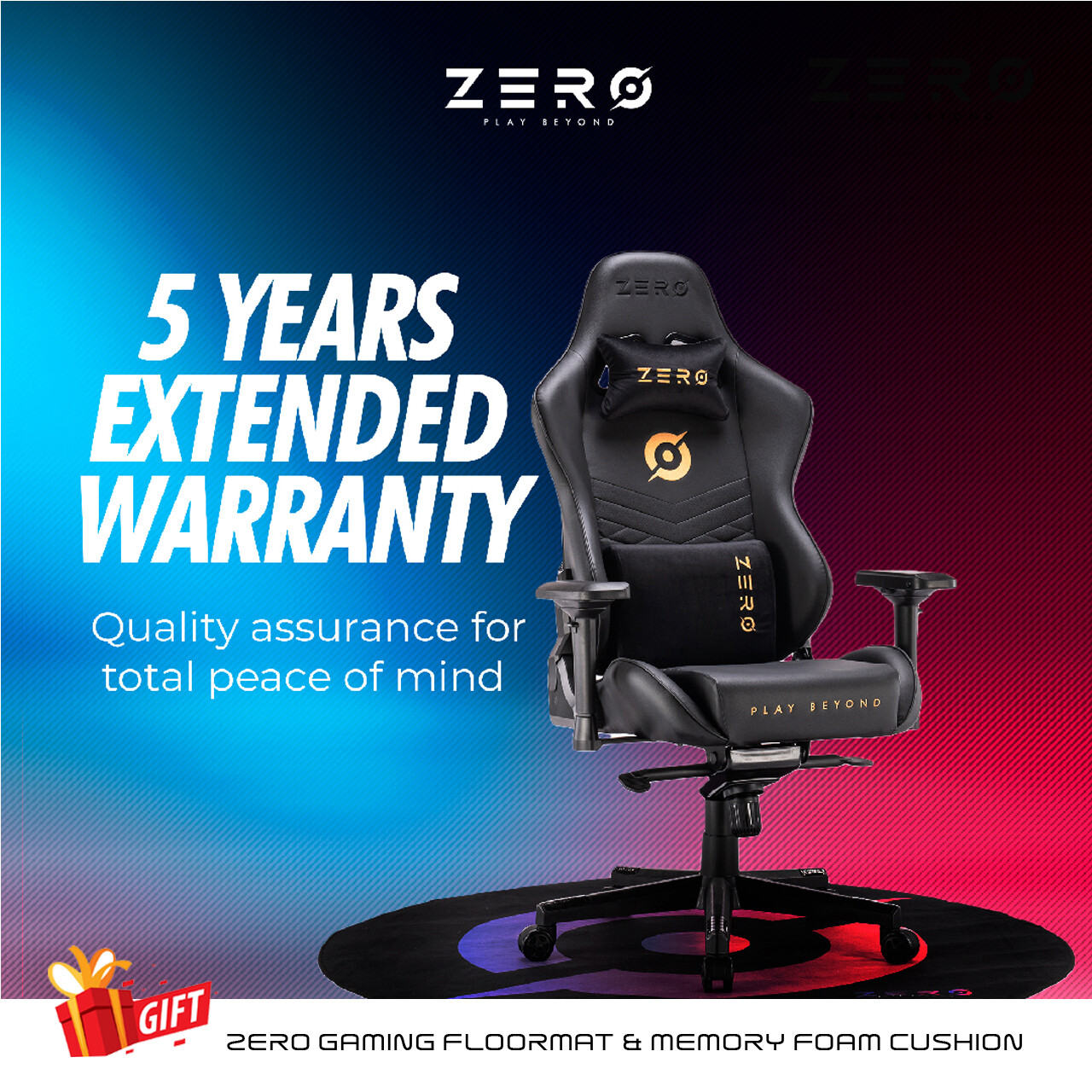 ZERO Gaming Chair Kerusi Gaming - Origin Series Dark Knight (5 Years ...