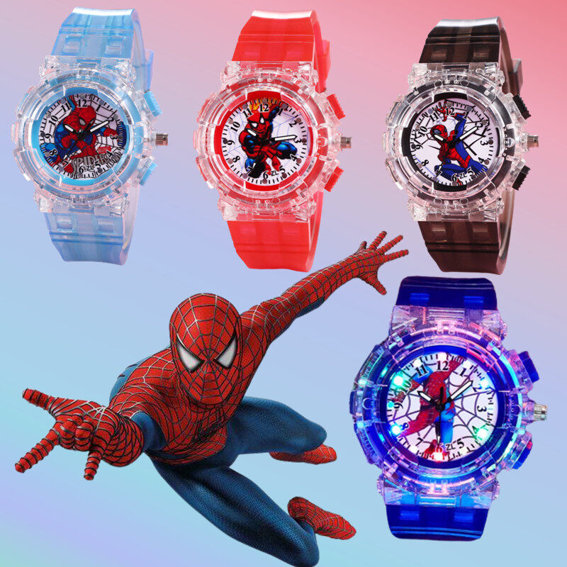 Akula Store Kids Spider Man Watches Flash Luminous Cartoon Children ...