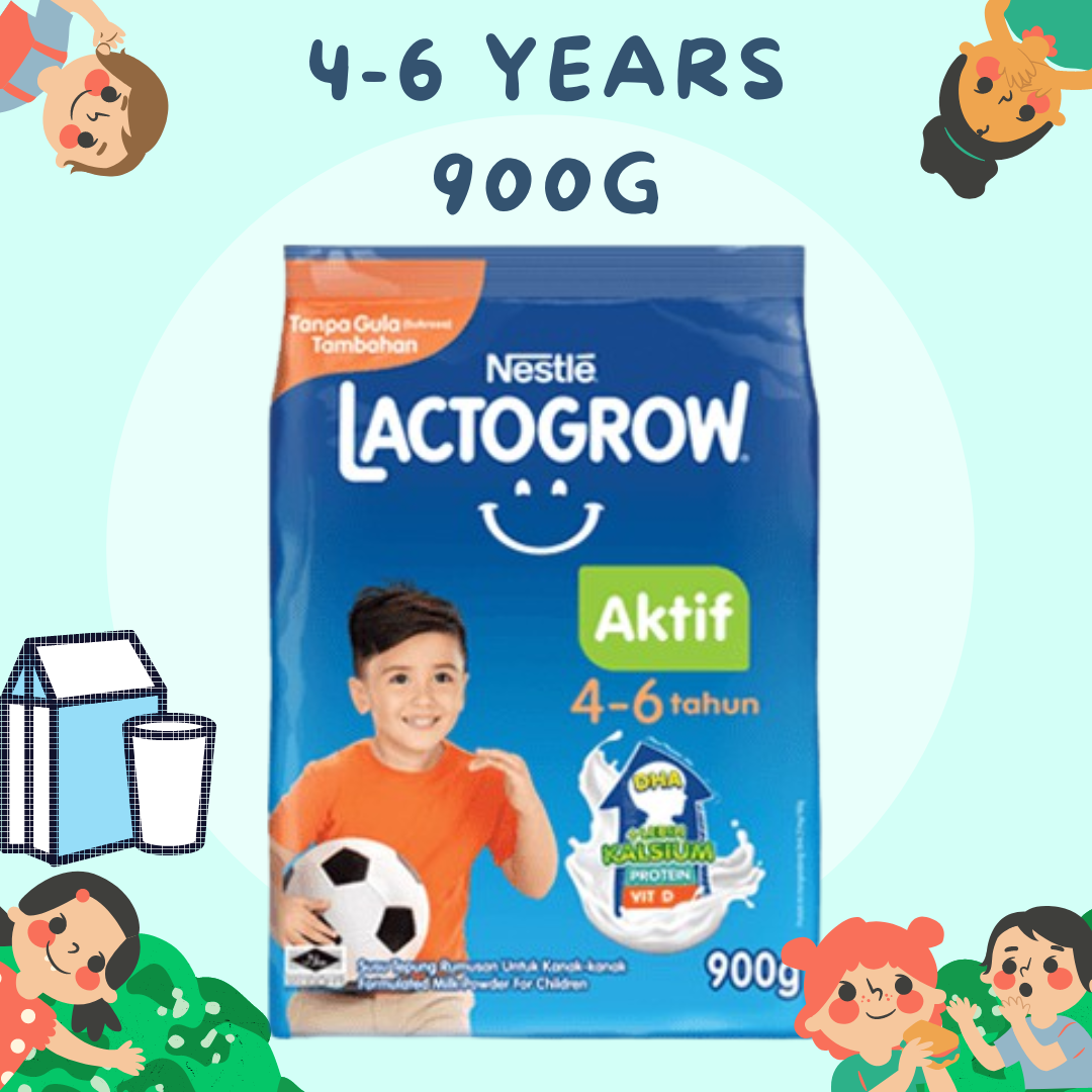 Nestle Lactogrow Aktif (1-3 tahun/4-6 tahun) 900G | Lazada