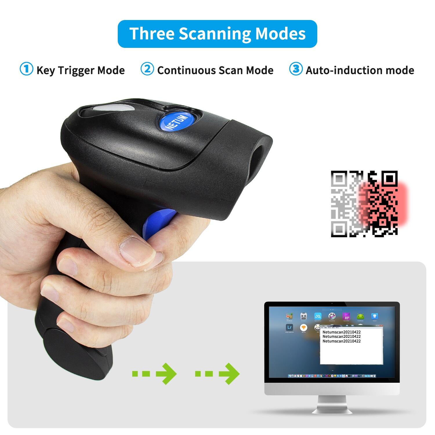 2022 L8ไร้สาย2D Barcode Scanner L5สาย1D/2D QR Code Reader PDF417สำหรับ ...