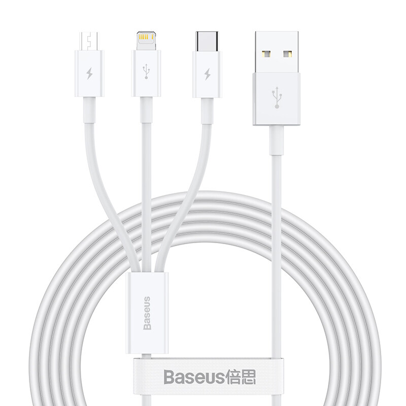 Baseus Superior Series 3.5A Fast Charging Data Cable USB To M+L+C 3-in ...
