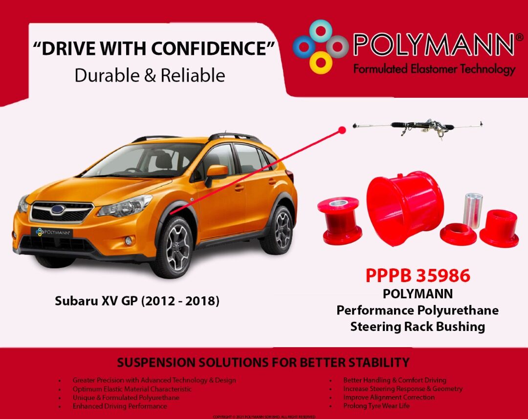 Polymann Subaru XV (2012 - 2018) Steering Rack Performance Polyurethane ...