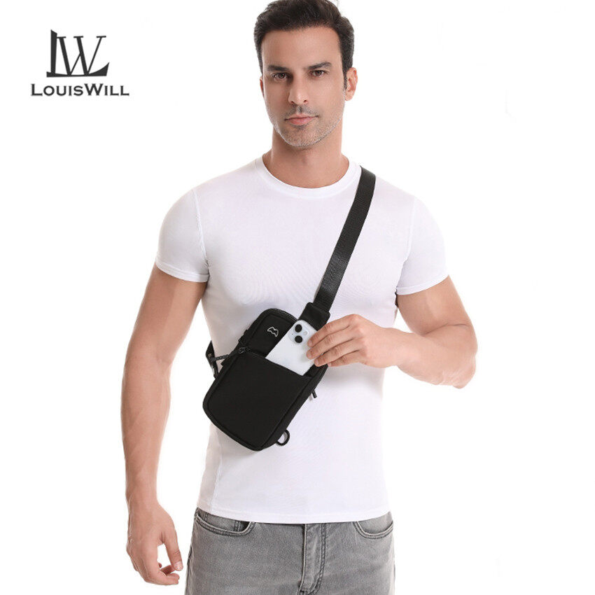 LouisWill Man Bag Fashion Chest Bag Shoulder Bag Waterproof Oxford ...