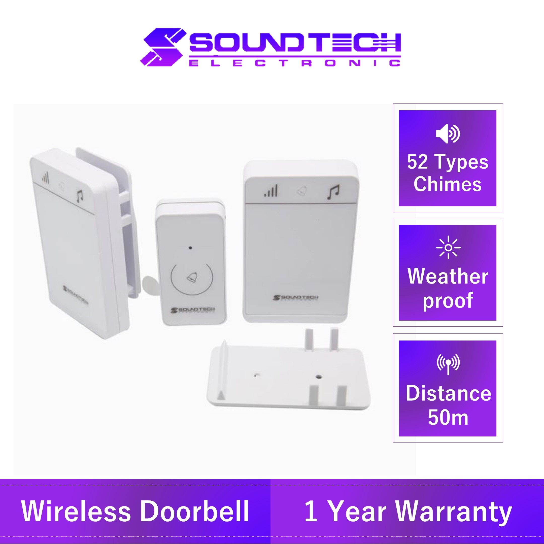 Soundteoh Wireless Digital Doorbell DD-123 | Lazada