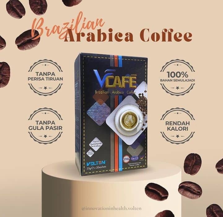 🔥HALAL🔥 Volten Vcafe Brazilian Arabica Coffee Original Kopi Vcafe (20 ...
