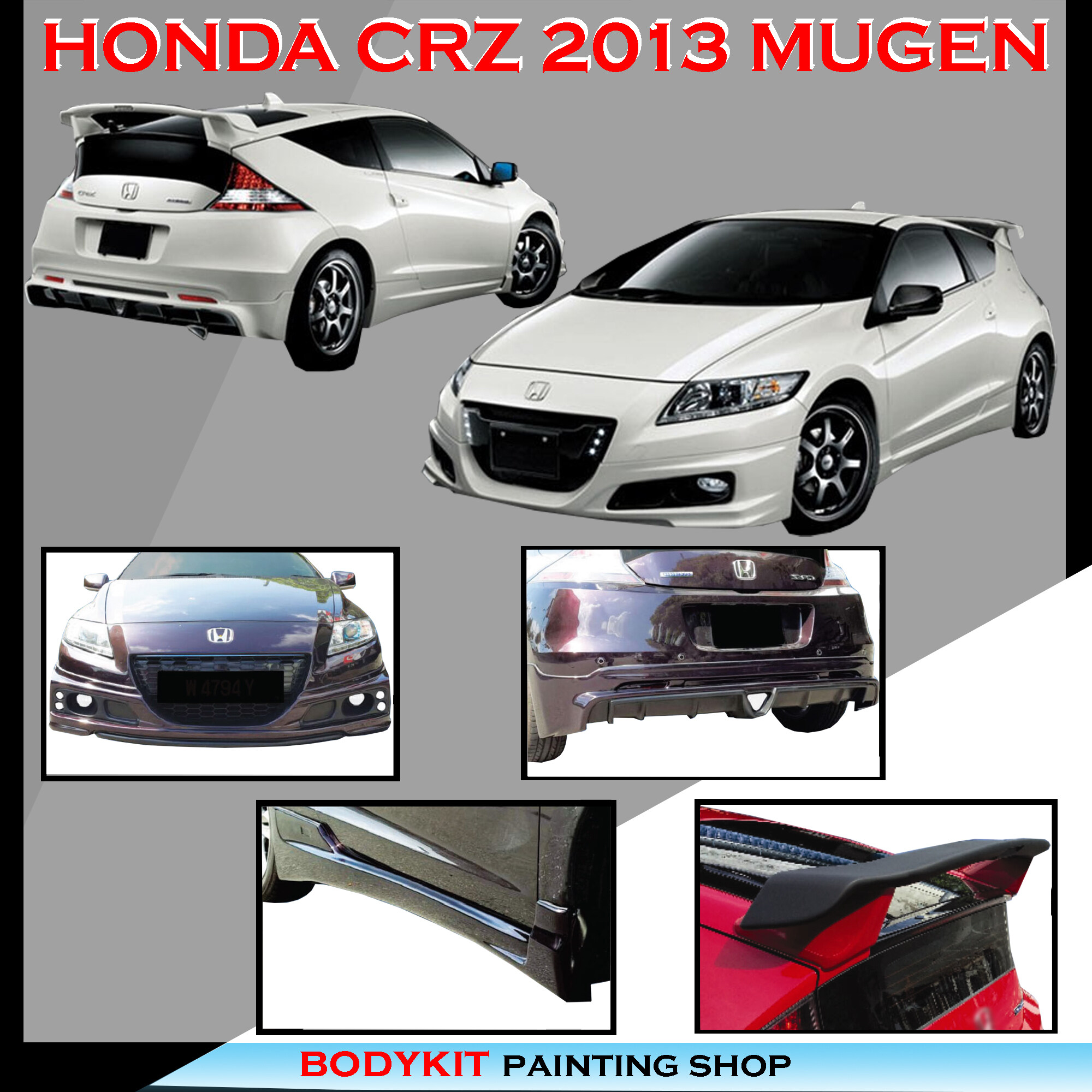 HONDA CRZ 2013 MG-2 STYLE FULLSET SKIRTING (FRONT SKIRT ,SIDE SKIRT, REAR SKIRT,SPOILER ...