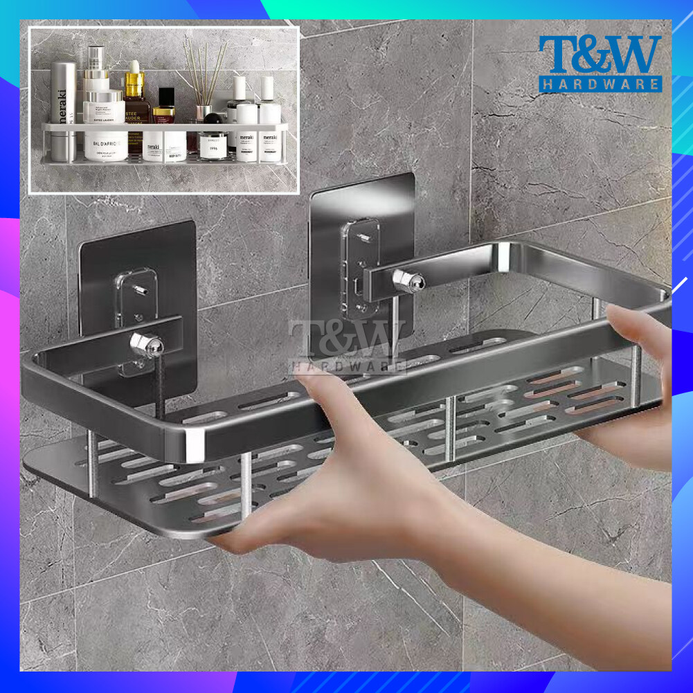 Bathroom Toilet Shelf Rack Storage Corner Kitchen Wall Shampoo Tandas ...
