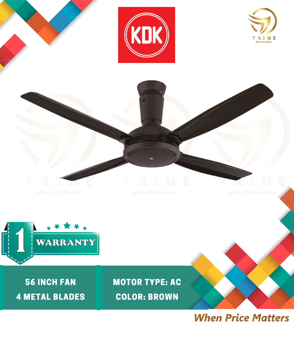KDK K14XZ 4 BLADE 56" Z SERIES REMOTE CONTROL CEILING FAN (BROWN/GREY ...