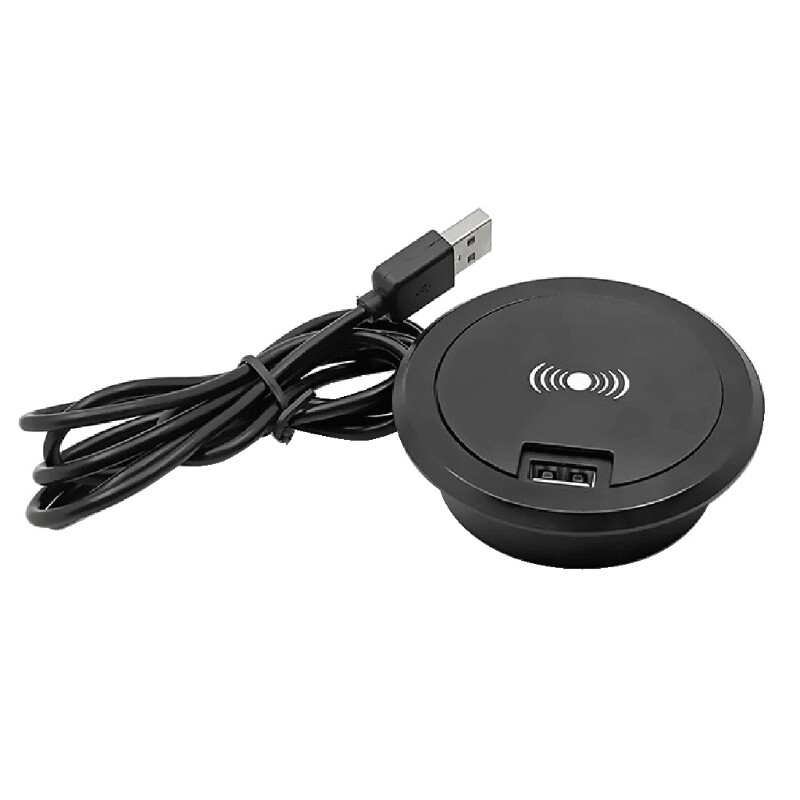Desk Wireless Charger Headphone Round Wireless Charging Embedded ...