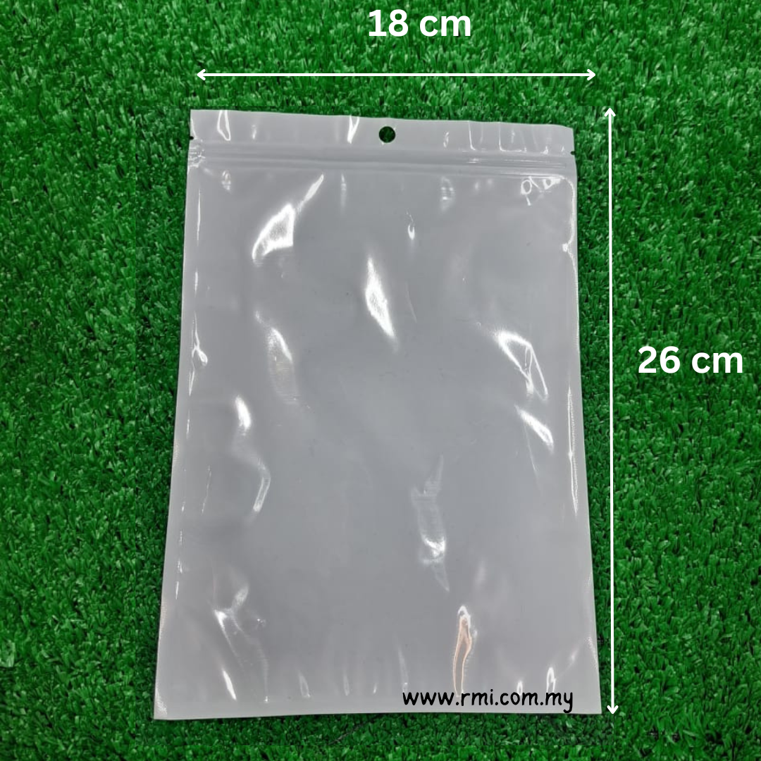 RMI Clear White Translucent Zipper Bag/Self Seal Ziplock Plastic Retail ...