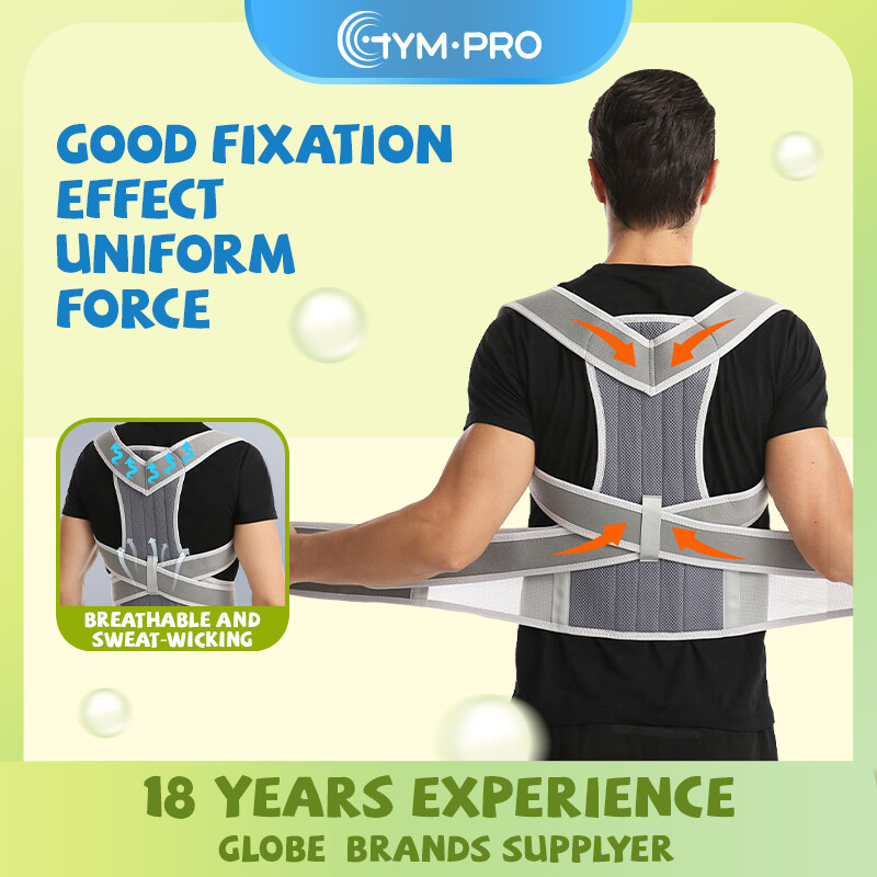 GYMPRO Back Brace and Posture Corrector for Teens and Adults, Back ...