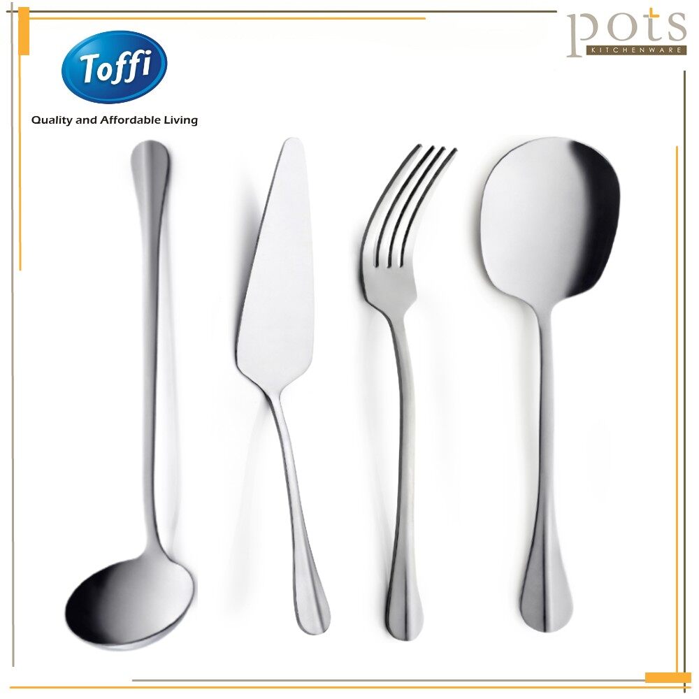 Toffi Large Size Stainless Steel Heavy Duty Serving Utensils Square ...