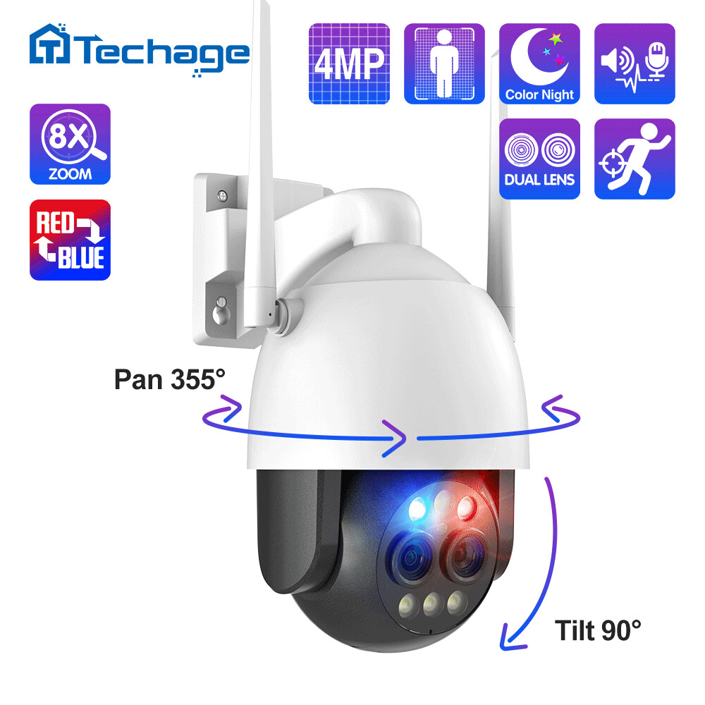 Techage 827D 4MP Ultra HD 2K WIFI IP Security Camera Outdoor Speed Dome ...