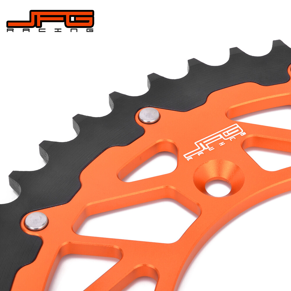 JFG Racingรถจักรยานยนต์สีส้มCNC 45Tเฟืองห่วงโซ่ด้านหลังสำหรับKTM EXC EXCFดยุคSMC RALLY MXC SMR ...