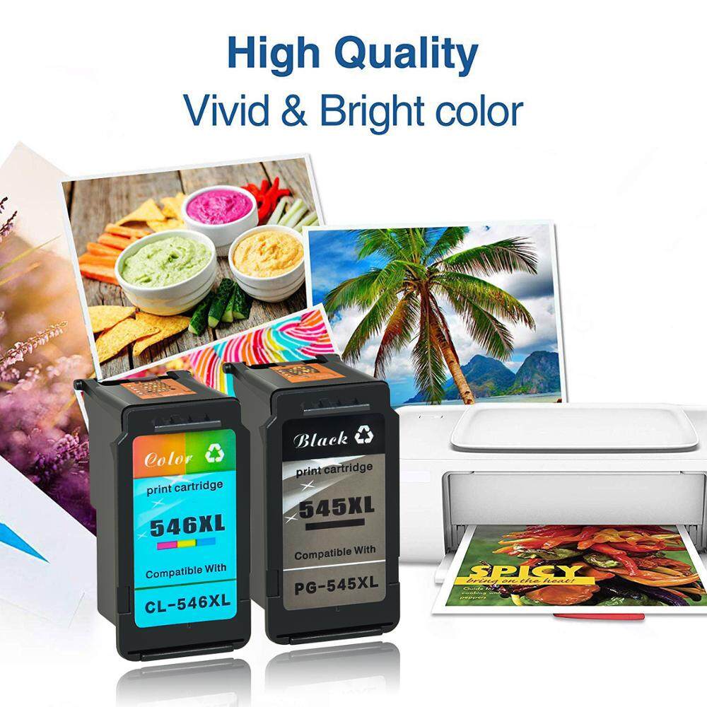 PG-545XL Black CL-546XL Color Ink Cartridge For Canon Pixma MG2550 ...