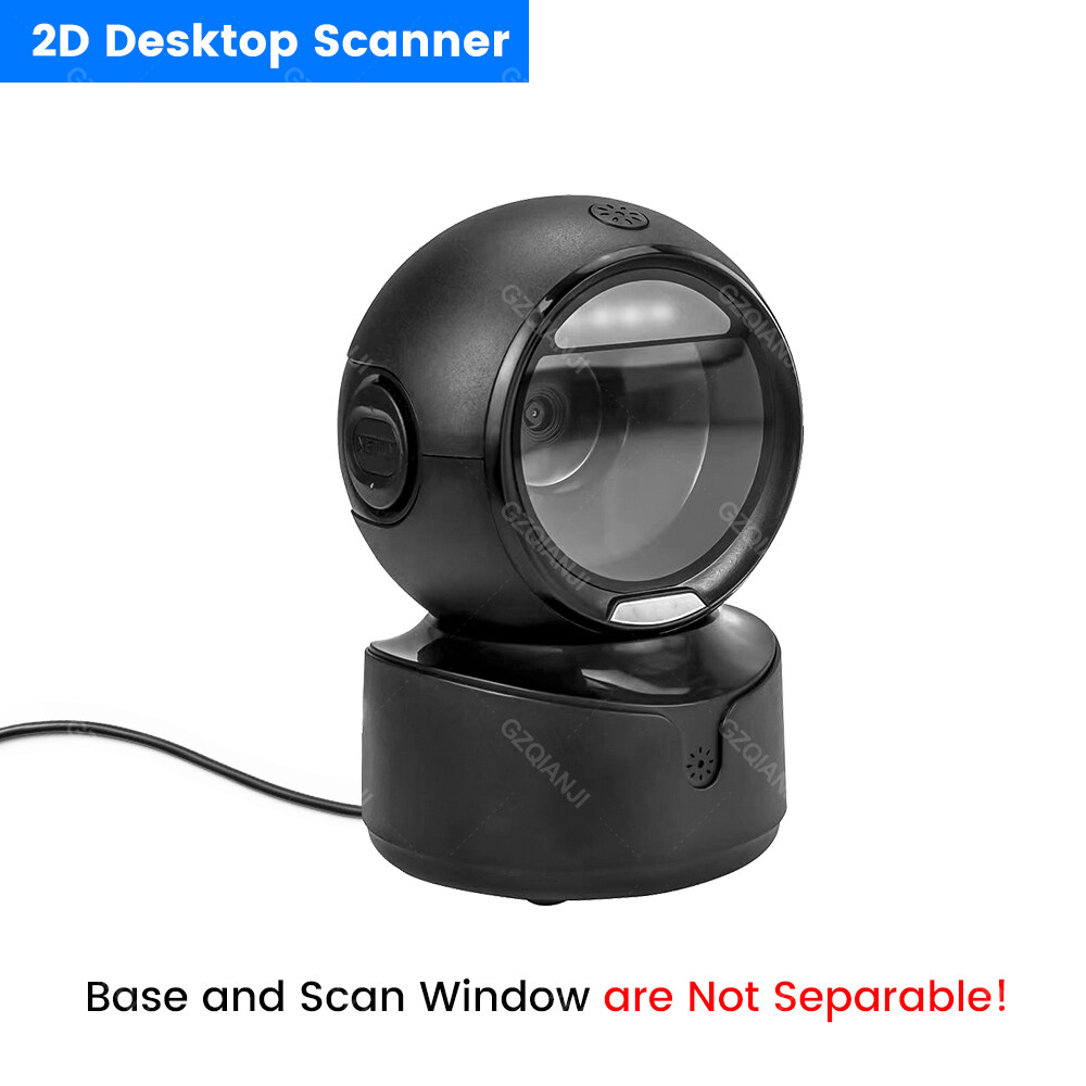 Wireless Usb 2d Desktop Barcode Scanner Automatic Sensing Scanning Omnidirectional Hands Free
