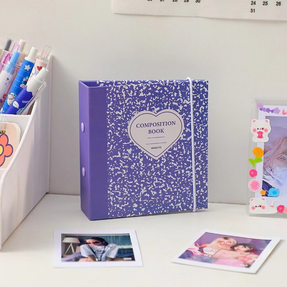 Korean Photocard Binder 3-Ring Black Composition Binder Photocard Album ...