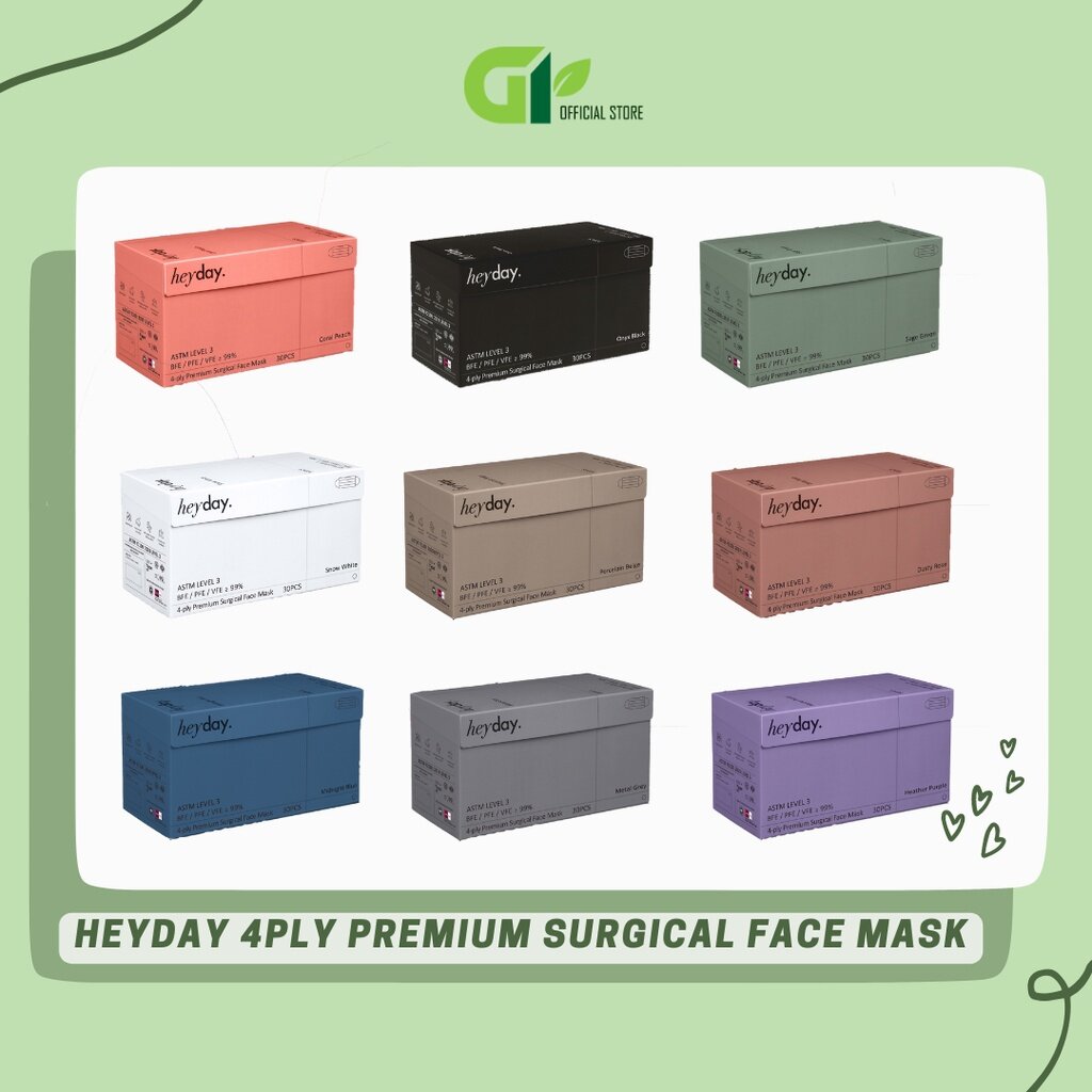 [GY Office] Heyday/Maskon 4ply Premium Surgical Face Mask | Lazada