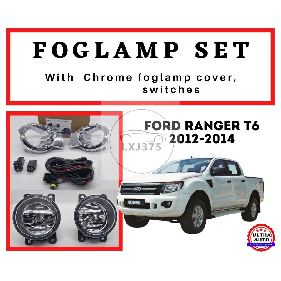 Ford Ranger T6 (2012 2013 2014) Foglamp Foglight Spotlight Set (Including Socket & Switches) fog ...