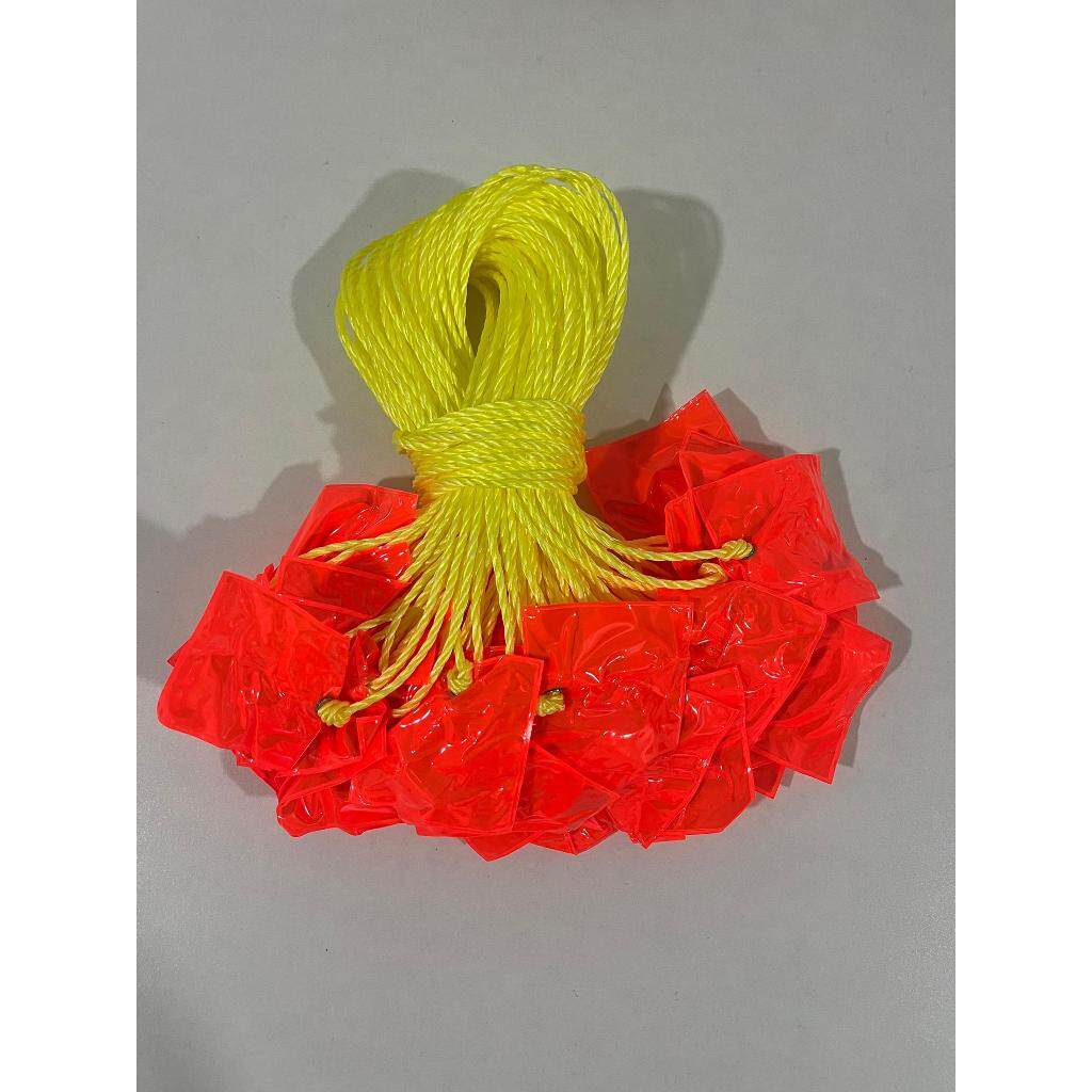 Yellow Orange Reflective Delineator with White String 50 Meter Warning ...