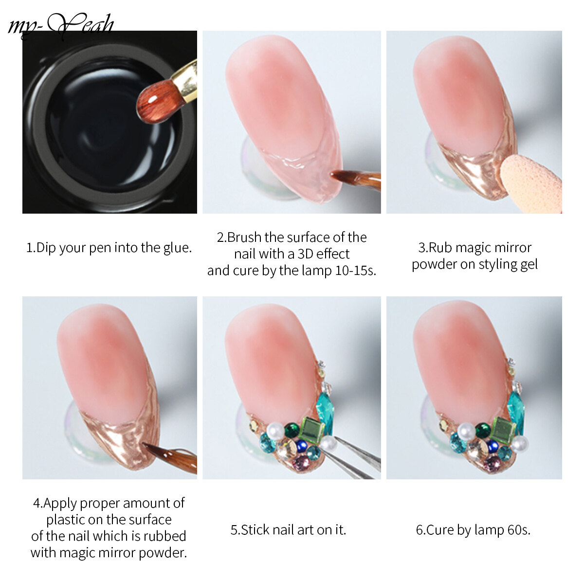 Myyeah 8g Nail Semi-solid Stuck Drill Gel Extend Rhinestone Soak Off ...