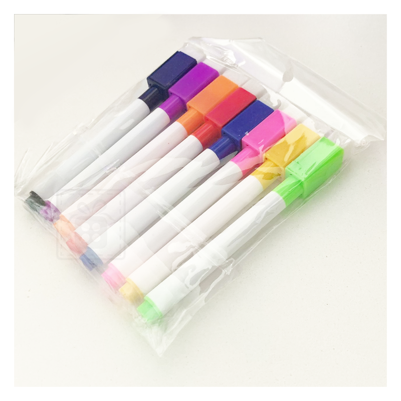 [LECRAFTY] Mini White Board 2 in 1 Marker Pen with duster 8 Colours ...