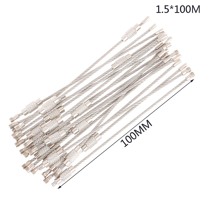 20Pcs Wire Rope Key Chain Stainless Steel Wire Keychain Carabiner Cable ...