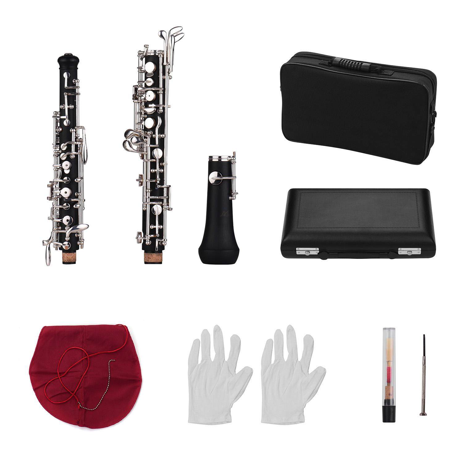 PremiumMuslady Professional Oboe C Key Semi-automatic Style Nickel-plated Keys Woodwind ...