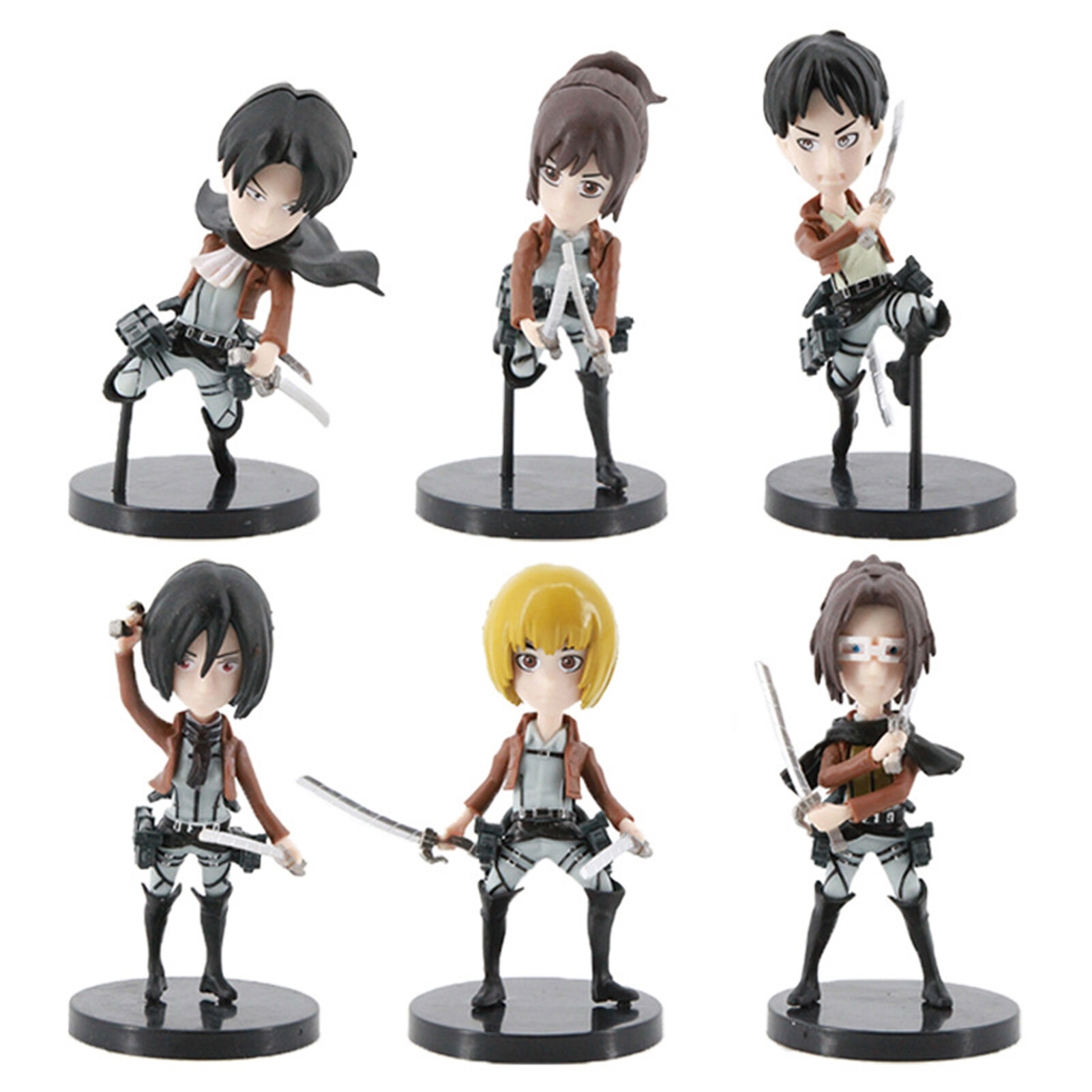 microgood 6Pcs/Set Collectable Action Model Anime Stand Posture Attack ...