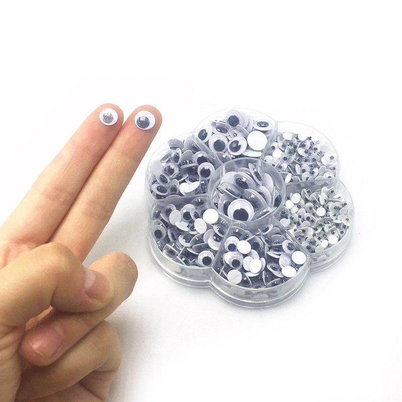 700Pcs/Box 7 Sizes 4-12mm DIY Round Self-adhesive Wiggly Googly Eyes ...