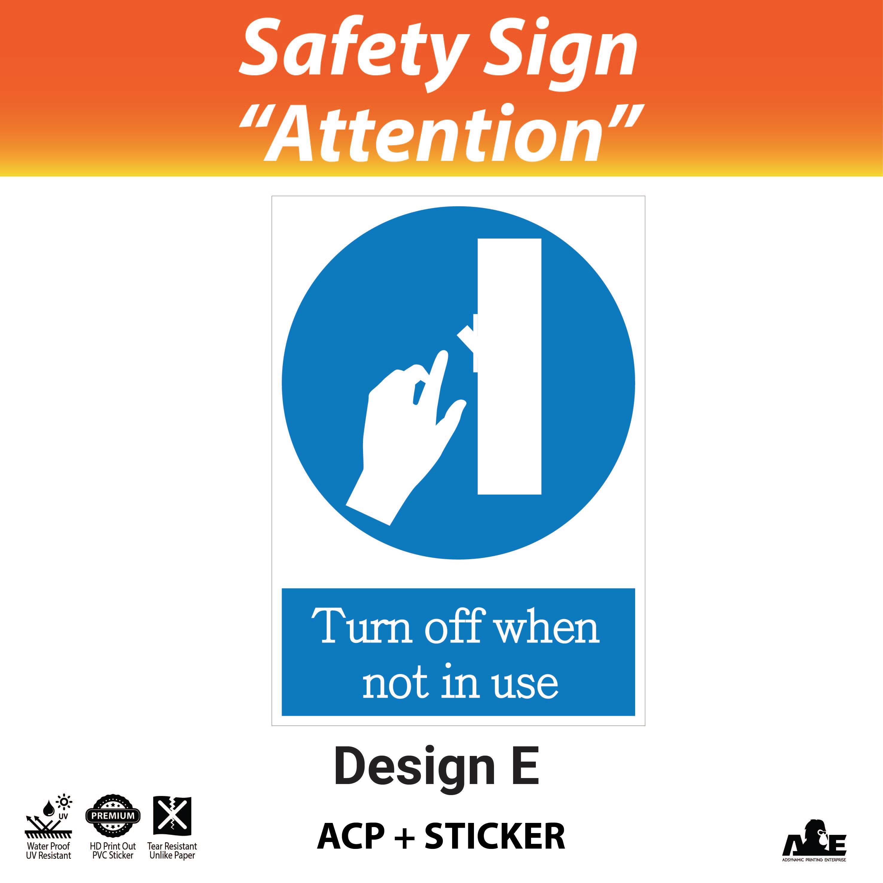 (STICKER +ACP Sign) Attention Safety Sign | 安全提示板 | Perhatian Tanda ...