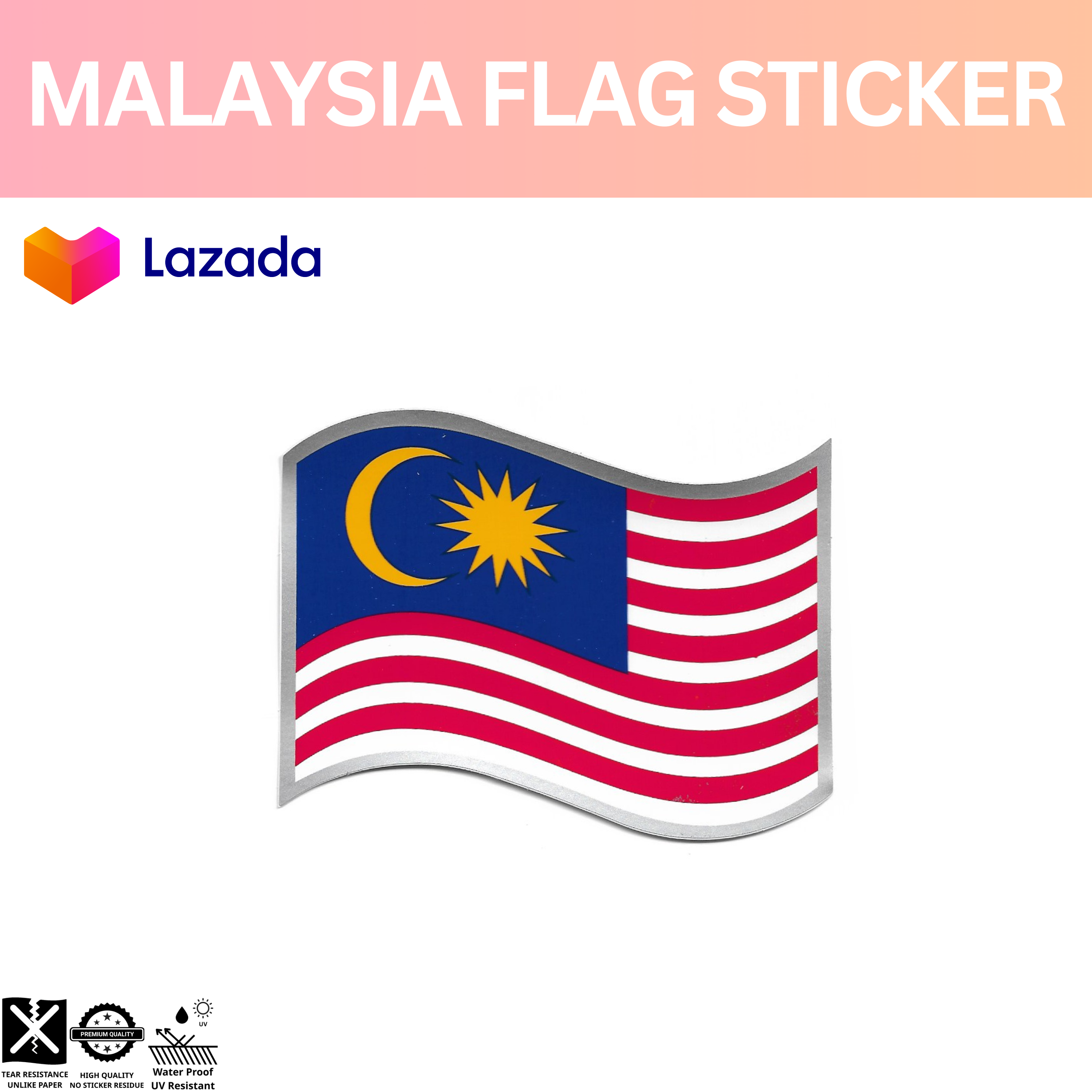 [TOP STICKER] BENDERA MALAYSIA/ MALAYSIA BENDERA/ MALAYSIA FLAG CAR ...
