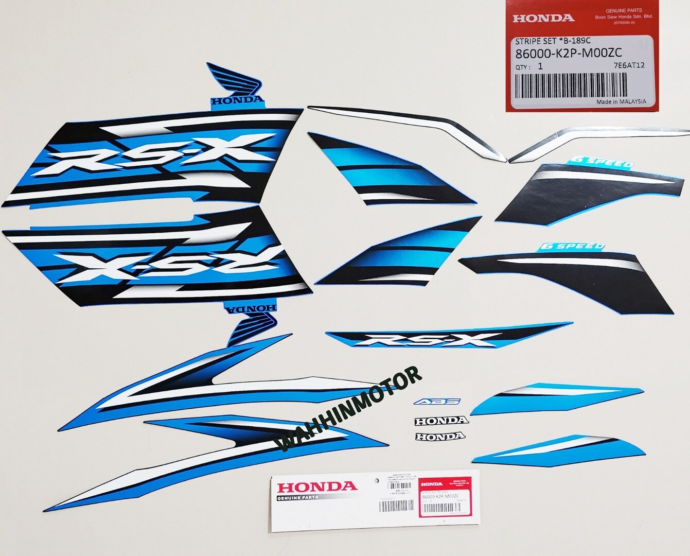 HONDA RS150 RSX BLUE LEMON YELLOW FULL BODY STICKER STRIPE GRAPHIC SET ...