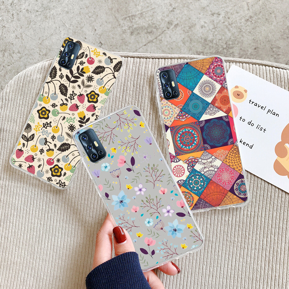 For Vivo V19 Neo Case Transparent Printed TPU Soft Back Protective ...