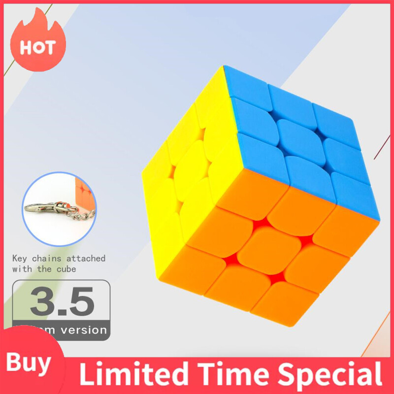 Mini 333พวงกุญแจ Magic Cube Stickerless Speed Cube Puzzle ของเล่นเพื่อ ...