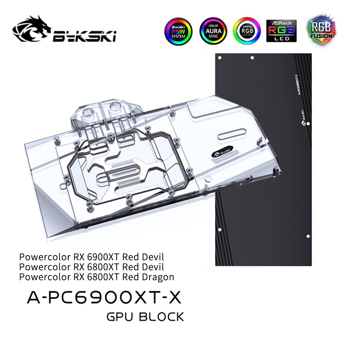 Bykski RX 6900XT GPU Water Cooling Block For Powercolor RX 6900XT ...