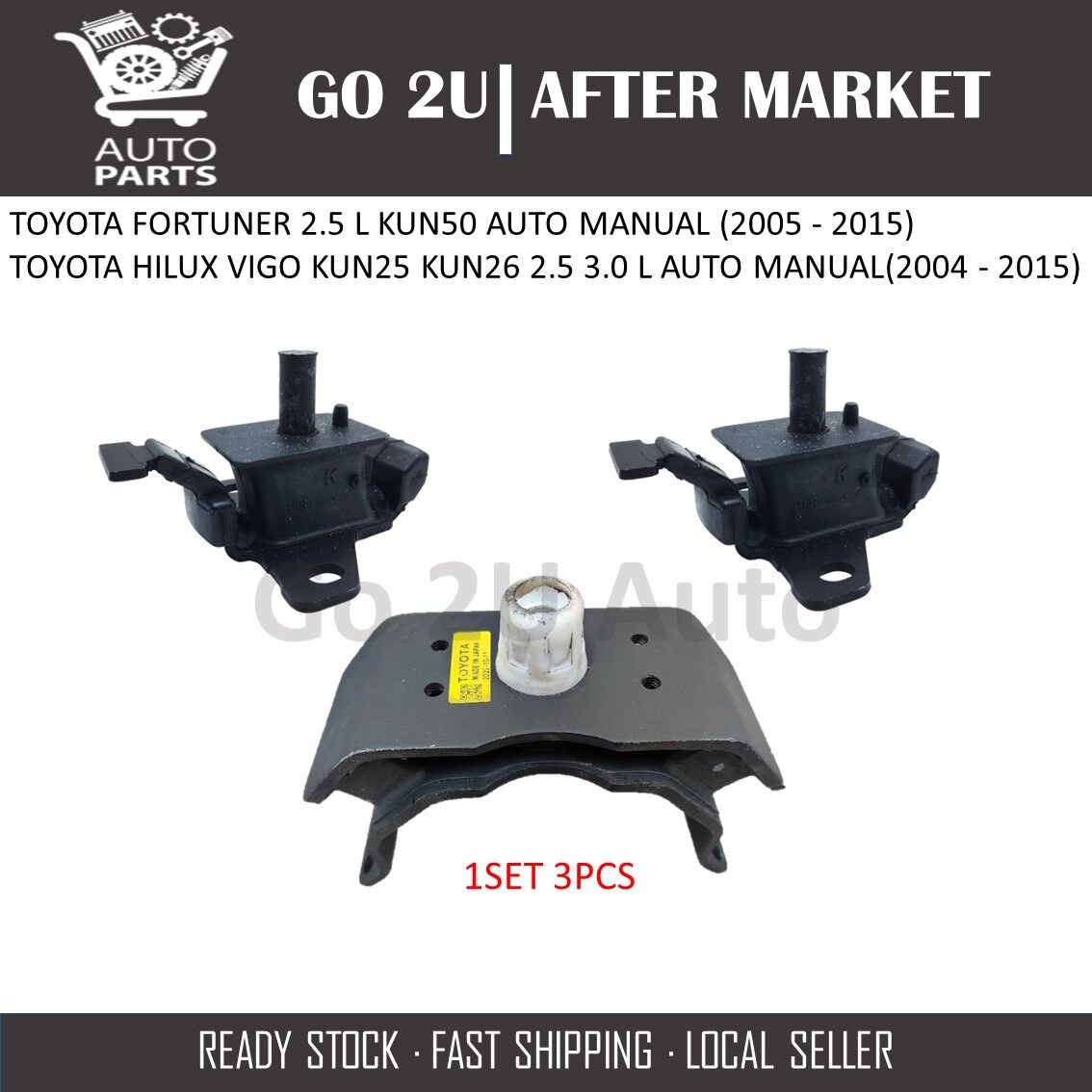 ENGINE MOUNTING 1SET 3PCS -FRONT 12361-0L030 x2 REAR 12371-0L080 x1 ...