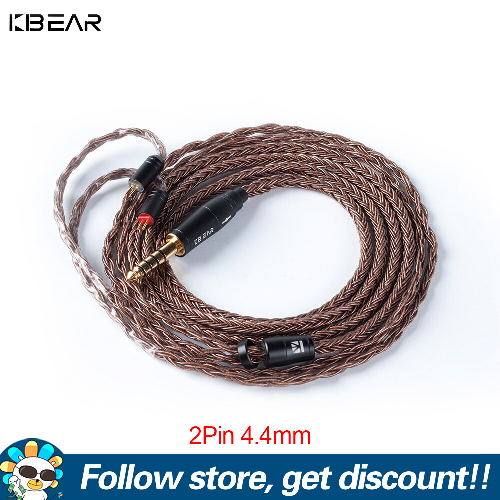 KBEAR Earphone Cable 16 Core Pure Copper Upgrade Earbuds Wire QDC/2Pin ...