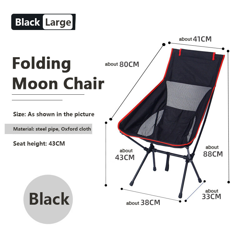 Folding Camping Chair High Back camping Fishing Chair Ultralight Compact Portable Folding Moon ...