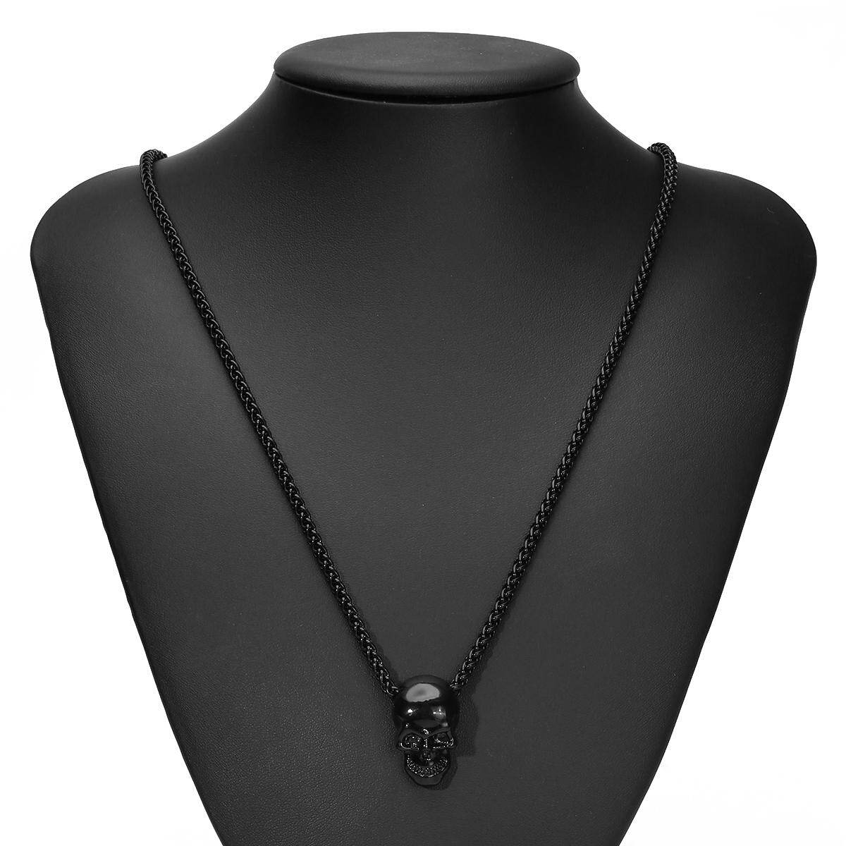 BOKALI Punk Cool แฟชั่น Mens Skull HEAD CHAIN จี้สร้อยคอฮาโลวีนของขวัญ ...